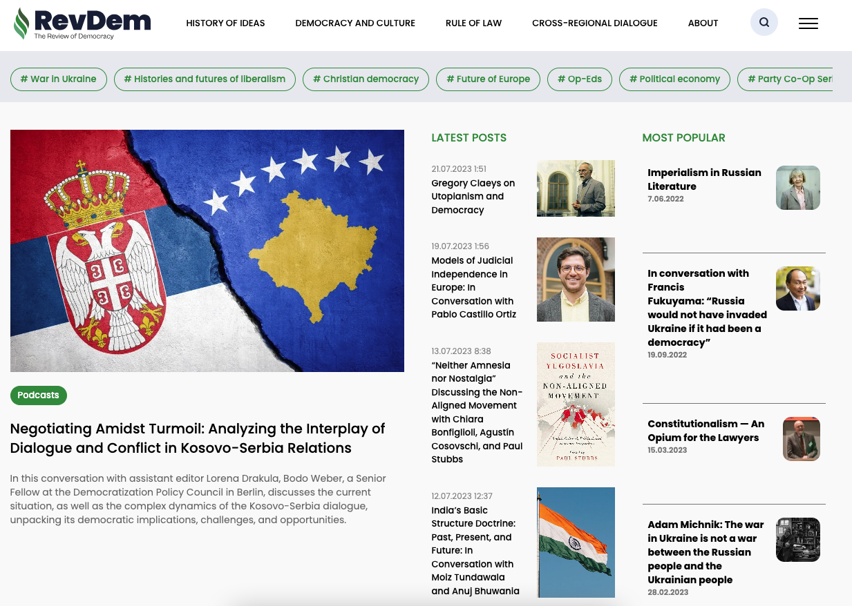 New partner journal: Review of Democracy | Eurozine